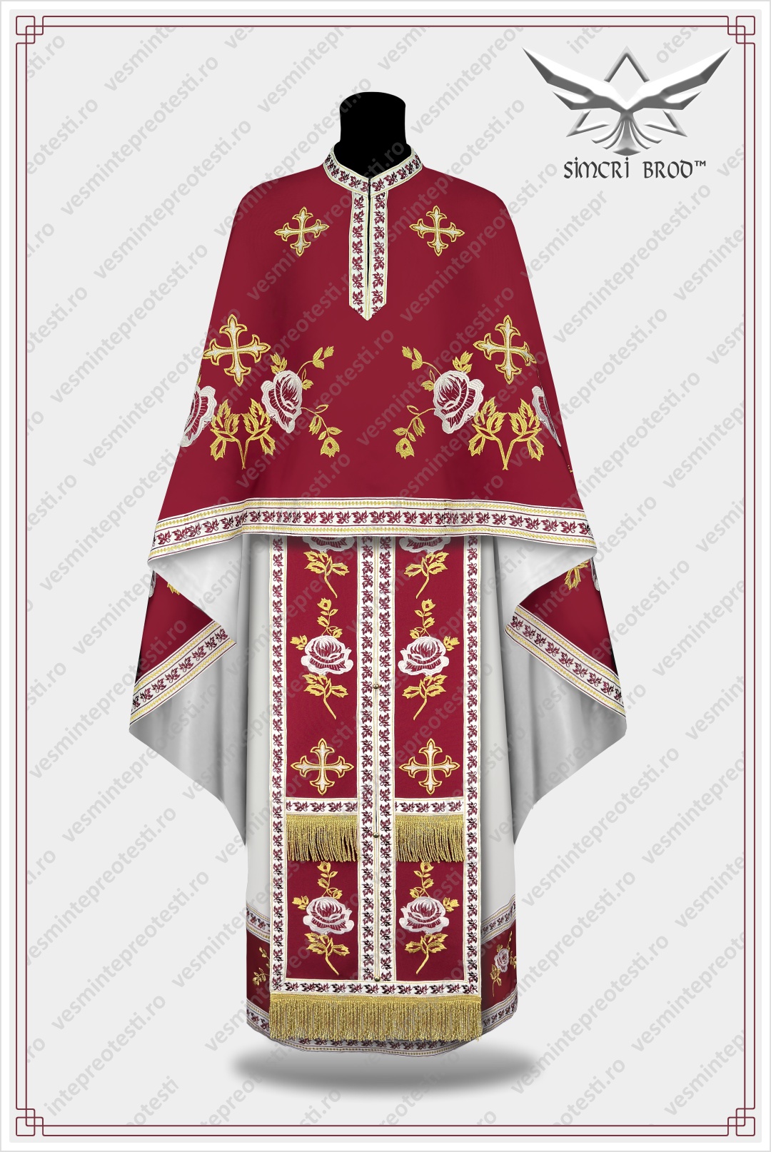 Vesminte brodate cu trandafiri si cruci - grena - SIMCRI BROD-Vesminte ...